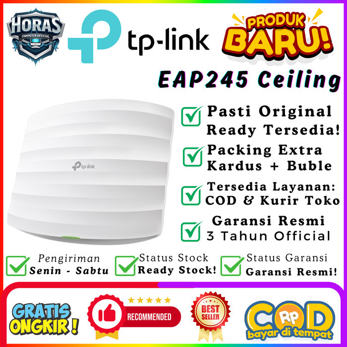 Jual TP-Link EAP245 Ceiling HD Omada AC1750 MU-MIMO Gigabit Access ...