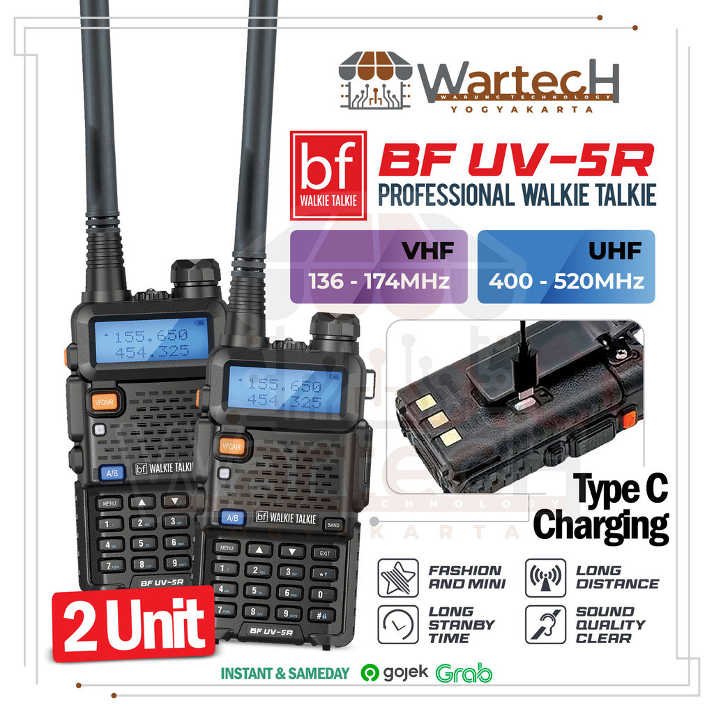 Jual Walkie Talkie HT Handy Talkie UV5R/UV-5R Radio HT Komunikasi - Hitam GARANSI ORIGINAL ...
