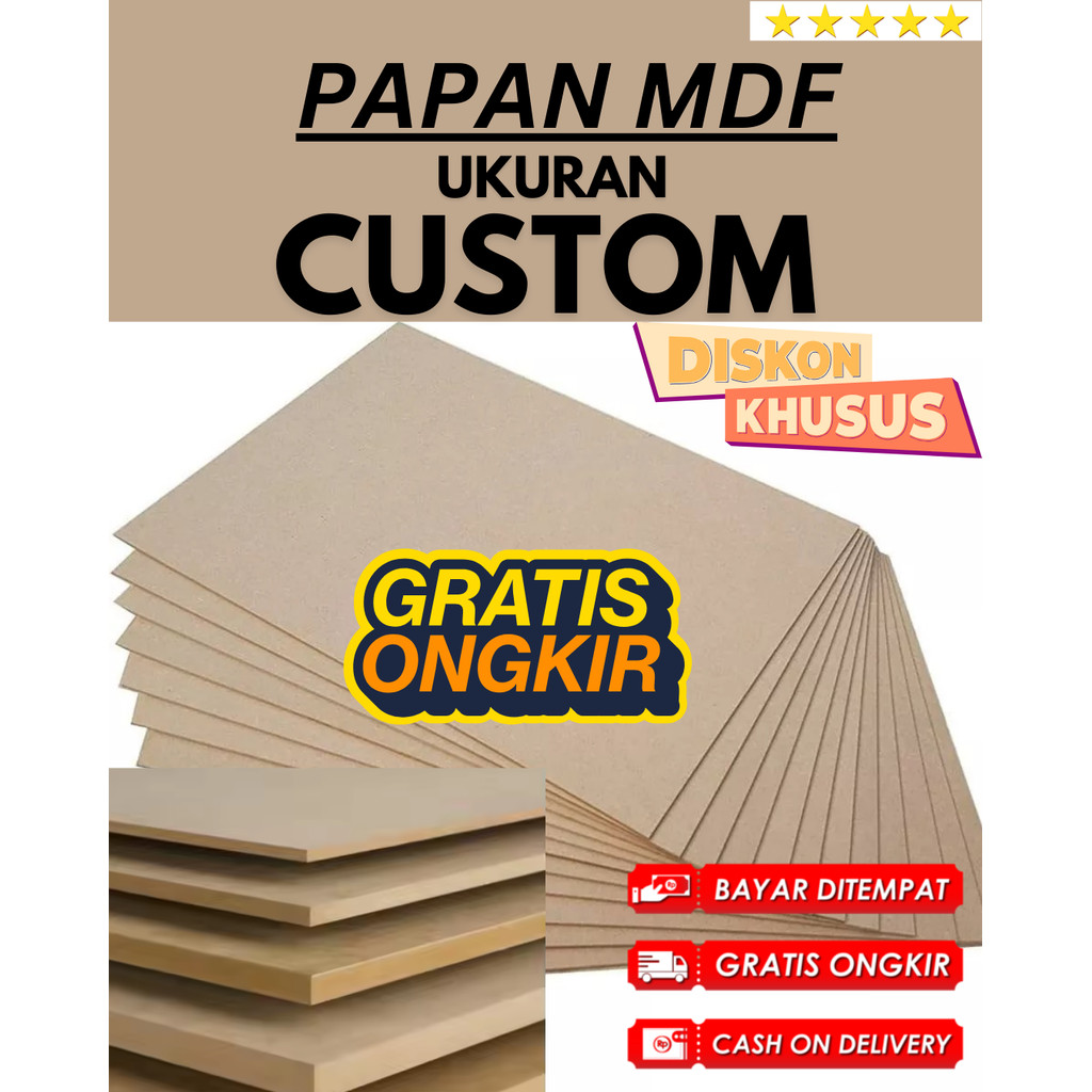 Jual CUSTOM POTONG MDF BOARD 6MM / PAPAN MDF 6 MM / M S | Shopee Indonesia