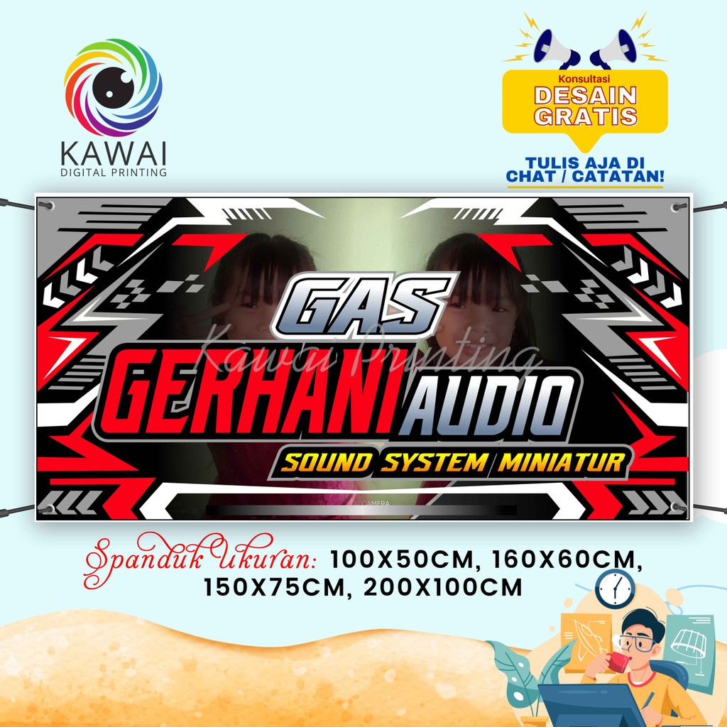 Jual Spanduk Banner MMT Audio Sound System Merah Putih Abu Rekuest ...
