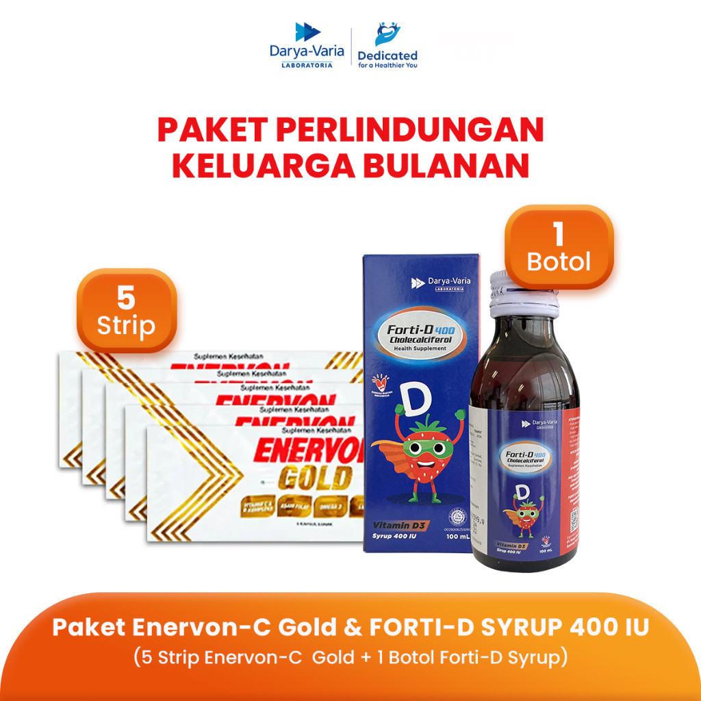 Jual Paket Perlindungan Keluarga Bulanan (5 Strip Enervon Gold + 1 ...