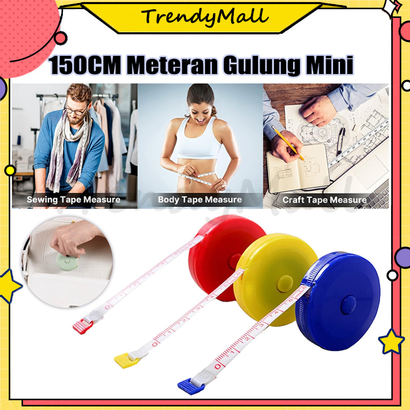 Jual Meteran Gulung Bulat Roll Mini/Meteran Pinggang 150 CM /Meteran ...