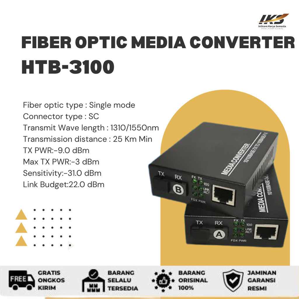 Jual Fiber Optic Media Converter HTB-3100 & HTB-GS-03 1Gbps | Shopee ...