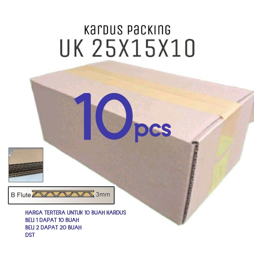 Jual 10 BUAH Kardus Karton DUS 25X15X10 CM single wall craft TEBAL ...