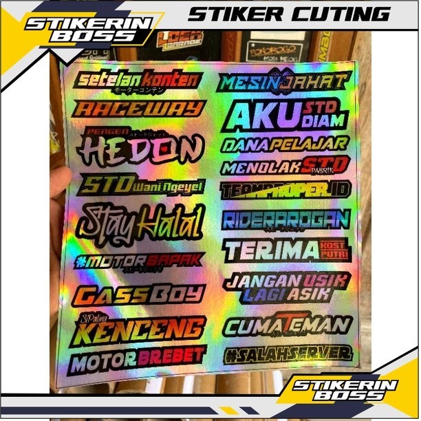 Jual STIKER PACK KATA KATA RACING / STIKER PACK HOLOGRAM / STIKER VARIASI MOTOR / STIKER HELM ...