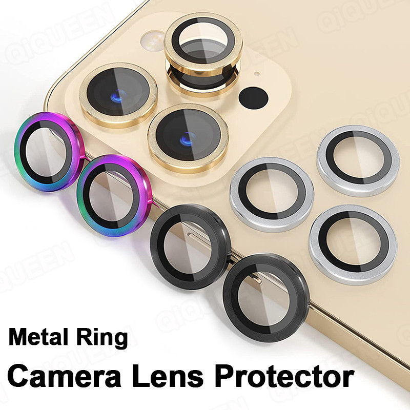 Jual [ 1 PAKET ] Metal Ring Pelindung Lensa kaca Kamera iPhone 13 11 12 14 15 PRO MAX 14+ 15+ 15 ...
