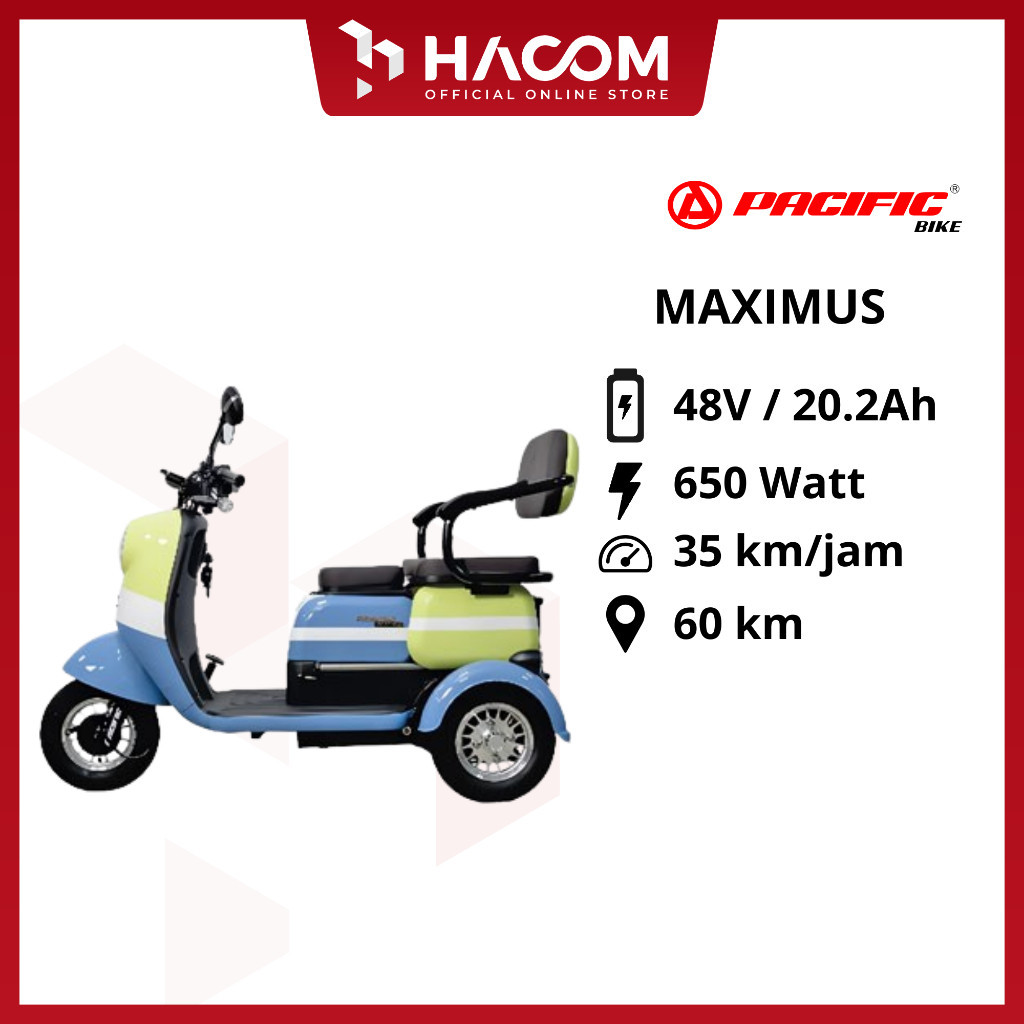 Jual Sepeda Listrik PACIFIC MAXIMUS RODA TIGA NEW GARANSI RESMI ...