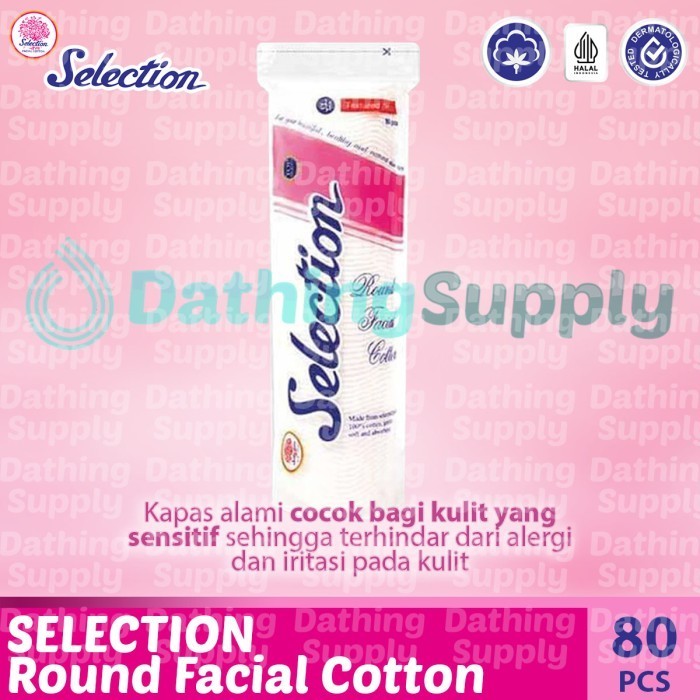 Jual Selection Round Facial Cotton Kapas Kecantikan Bulat Isi 80 Pcs / Lembar | Shopee Indonesia