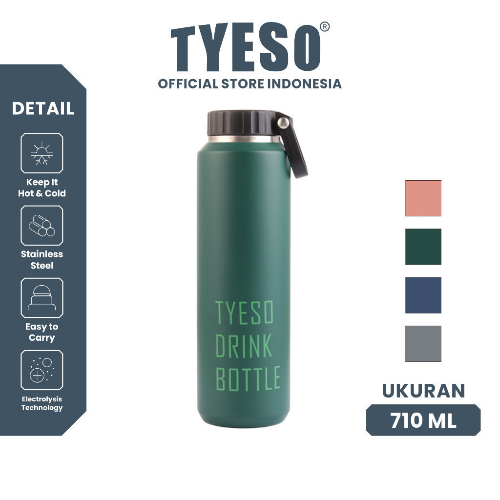 Jual Tyeso Botol Minum Tumbler Stainless Premium 500ml/710ml BPA Free Ori TS-8756/TS-8755 Nordic ...