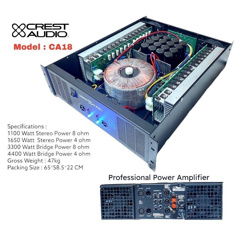 Jual POWER AMPLIFIER CREST AUDIO CA18/CA 18 BODY PANJANG | Shopee Indonesia