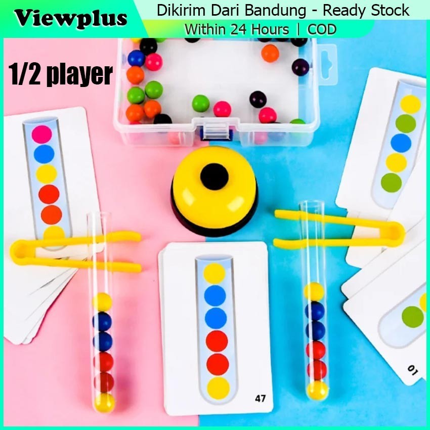 Jual Mainan Anak Belajar Mengenal Warna Test Tube Clip Ball clamp ball ...