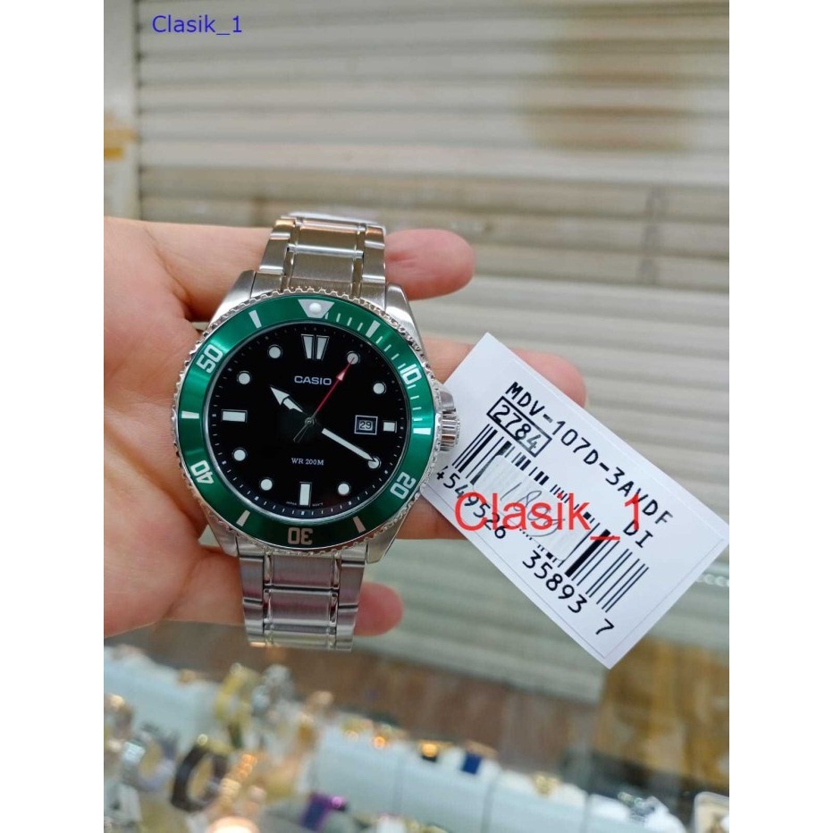 Jual Original 100%!! Casio MDV-107D-3AVDF Marlin Duro Diver 200m MDV ...