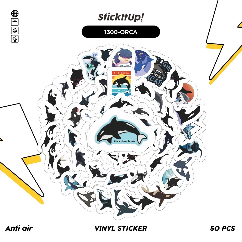 Jual COD 100 Pcs Stiker Pack Paus Orca Lucu Aesthetic Vynil Waterproof ...