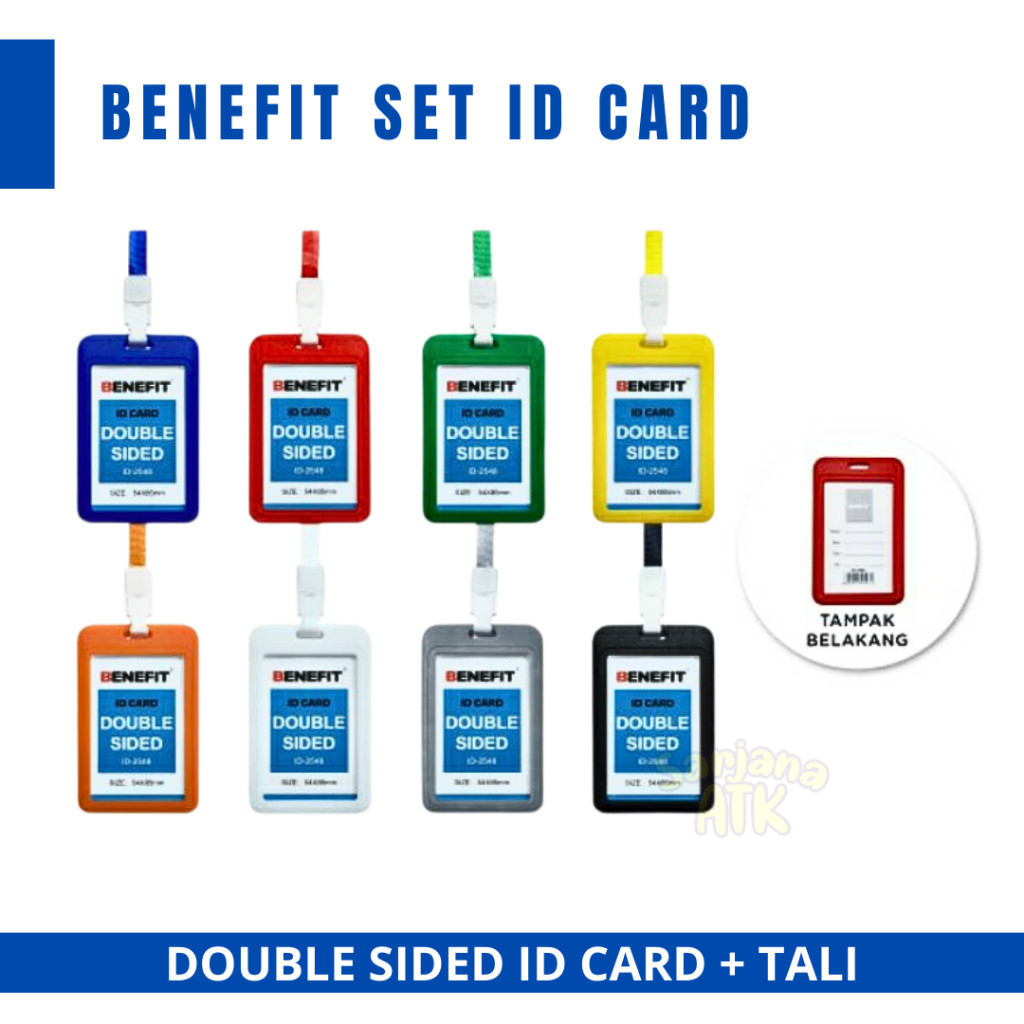 Jual Double Sided Tali + ID Card BENEFIT / Set Name Tag Benefit ...