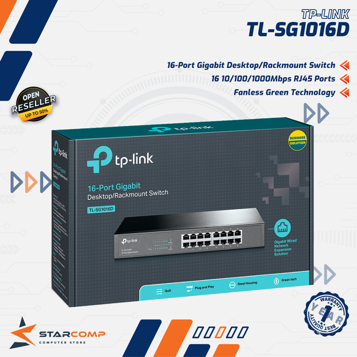Jual TP-Link TL-SG1016D 16-Port Gigabit Switch Hub | Shopee Indonesia