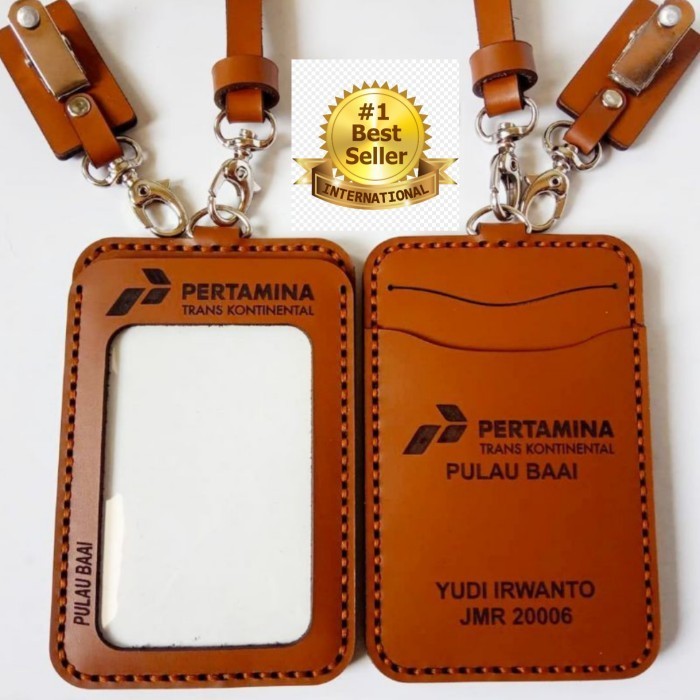 Jual Name Tag Pertamina - ID Card Kulit Asli - Name Tag Kulit Custom ...
