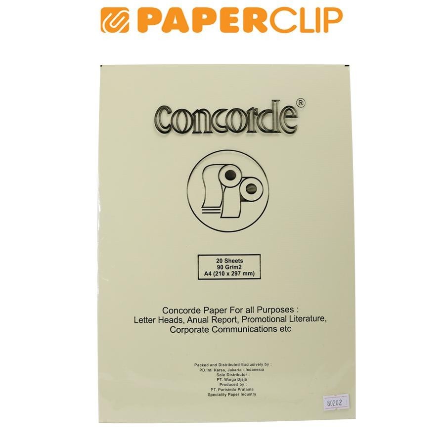 Jual KERTAS CONCORDE 80202 A4 90G ISI 20 | Shopee Indonesia