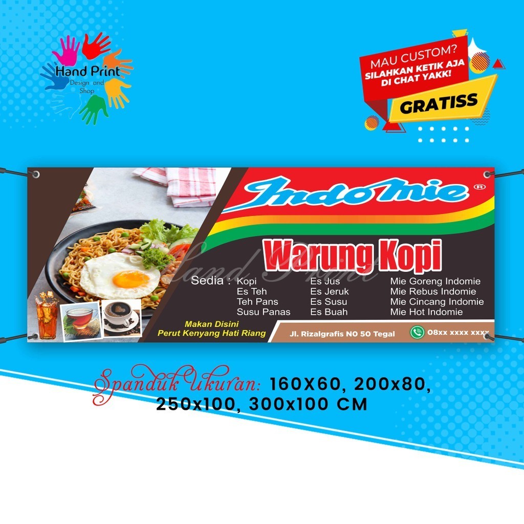 Jual SPANDUK BANNER Warung Indomie Kopi Hitam MMT Spanduk Custom ...