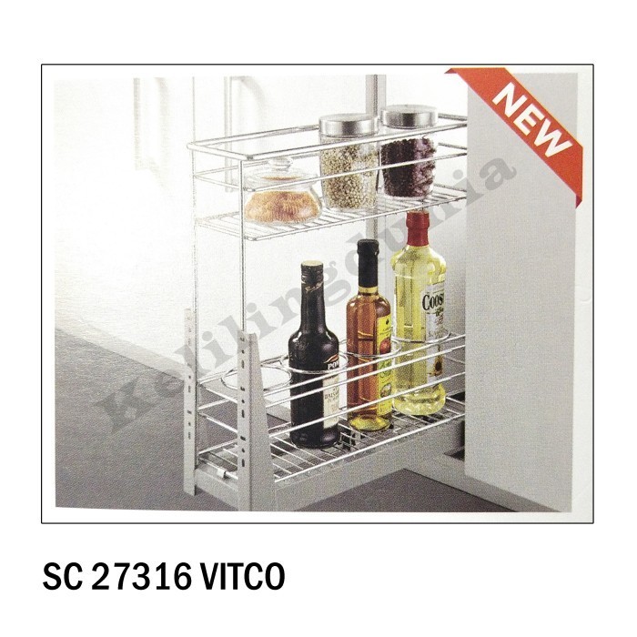 Jual Rak Botol Bumbu SC XC 27316 VITCO Sistem Rel Tarik Chrome ...