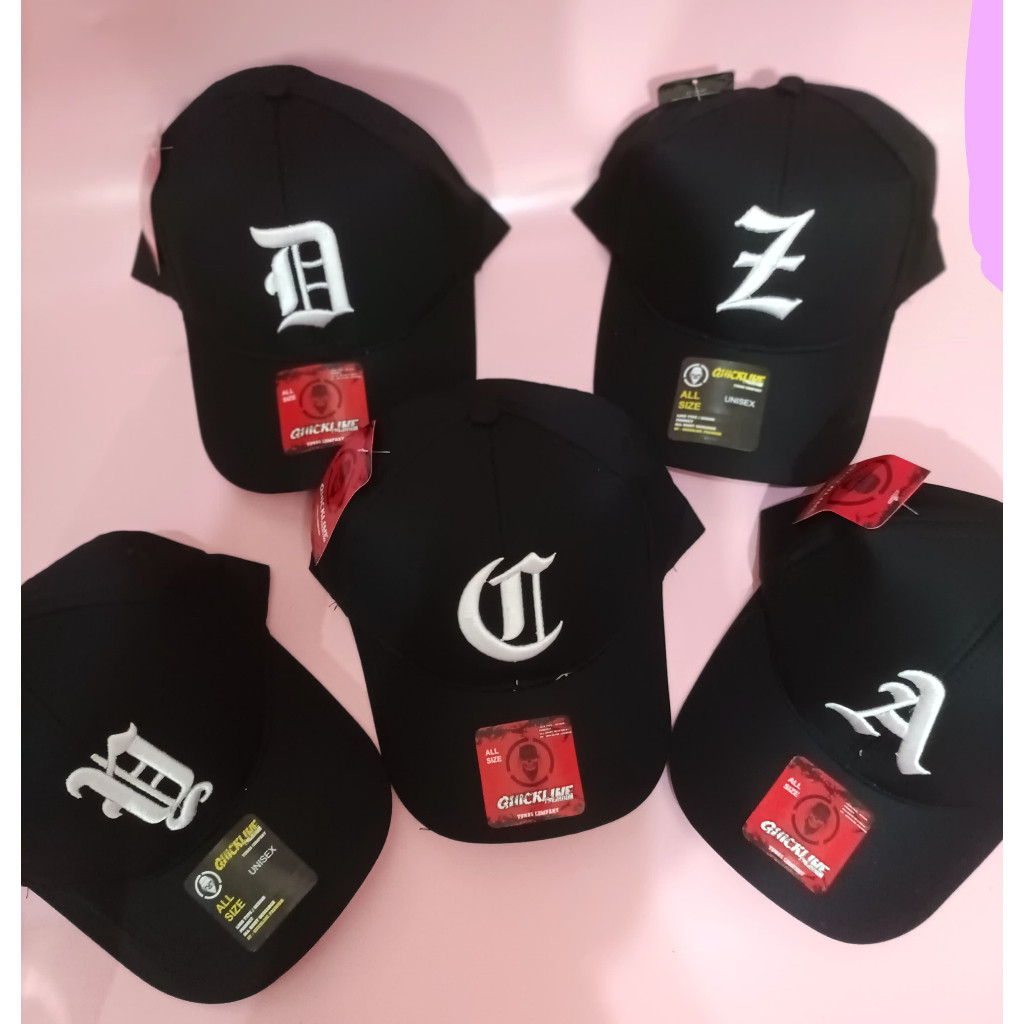 Jual Topi Baseball cap Abjad Huruf Teks Alphabet Dengan Font LATIN ...