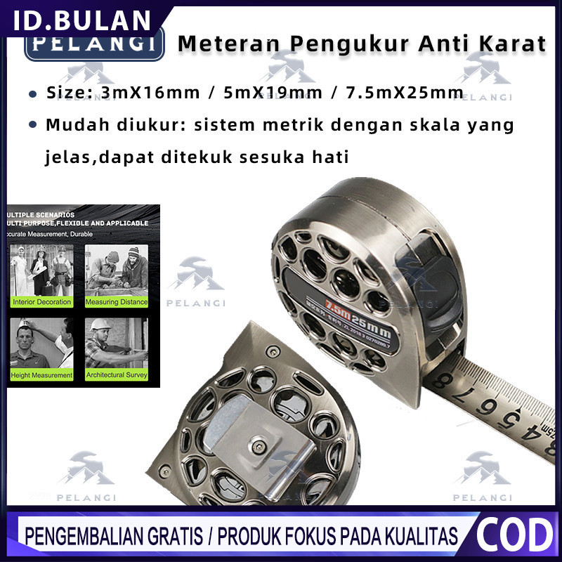 Jual Penggaris Tahan Lecet Tahan Air Stainless Steel Presisi Tinggi / 3m/5m/7.5m Tape Measure ...