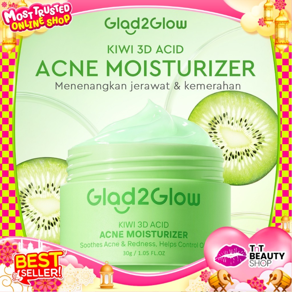 Jual Glad2Glow Kiwi 3D Acid Acne Moisturizer 30g Acne moist Glad 2 Glow ...