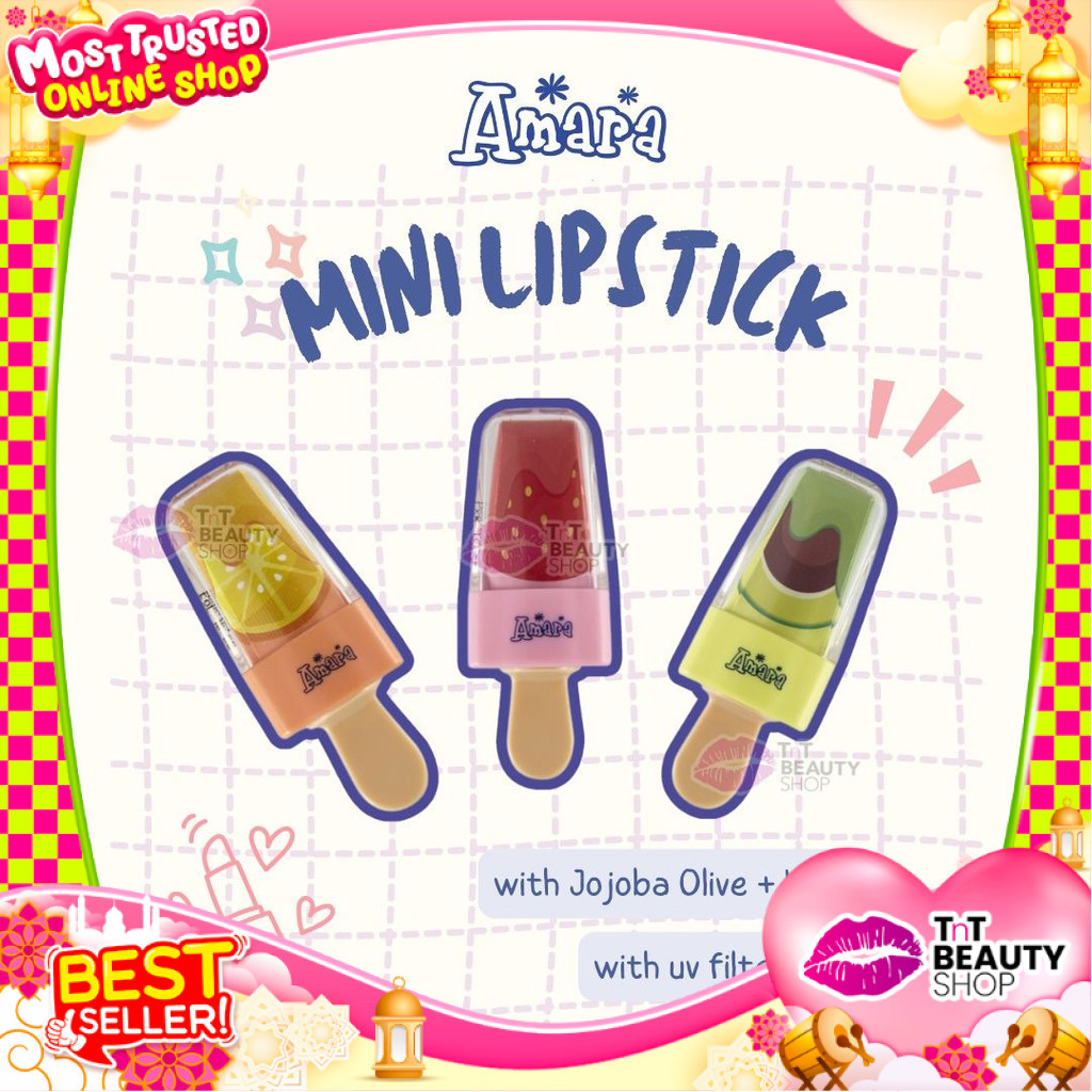 Jual Amara Mini Lipstick - Strawberry Pink - Choco Red - Coral Orange ...