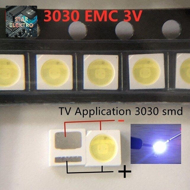 Jual DnG27 3030 3V EMC LED Backlight TV 1W Putih Cool White 3 Volt LCD Lextar - 20 pcs | Shopee ...
