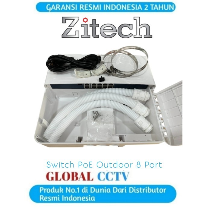 Jual ZITECH SWITCH PoE 8 Port Outdoor Water Resistant AI PoE Switch ZT ...