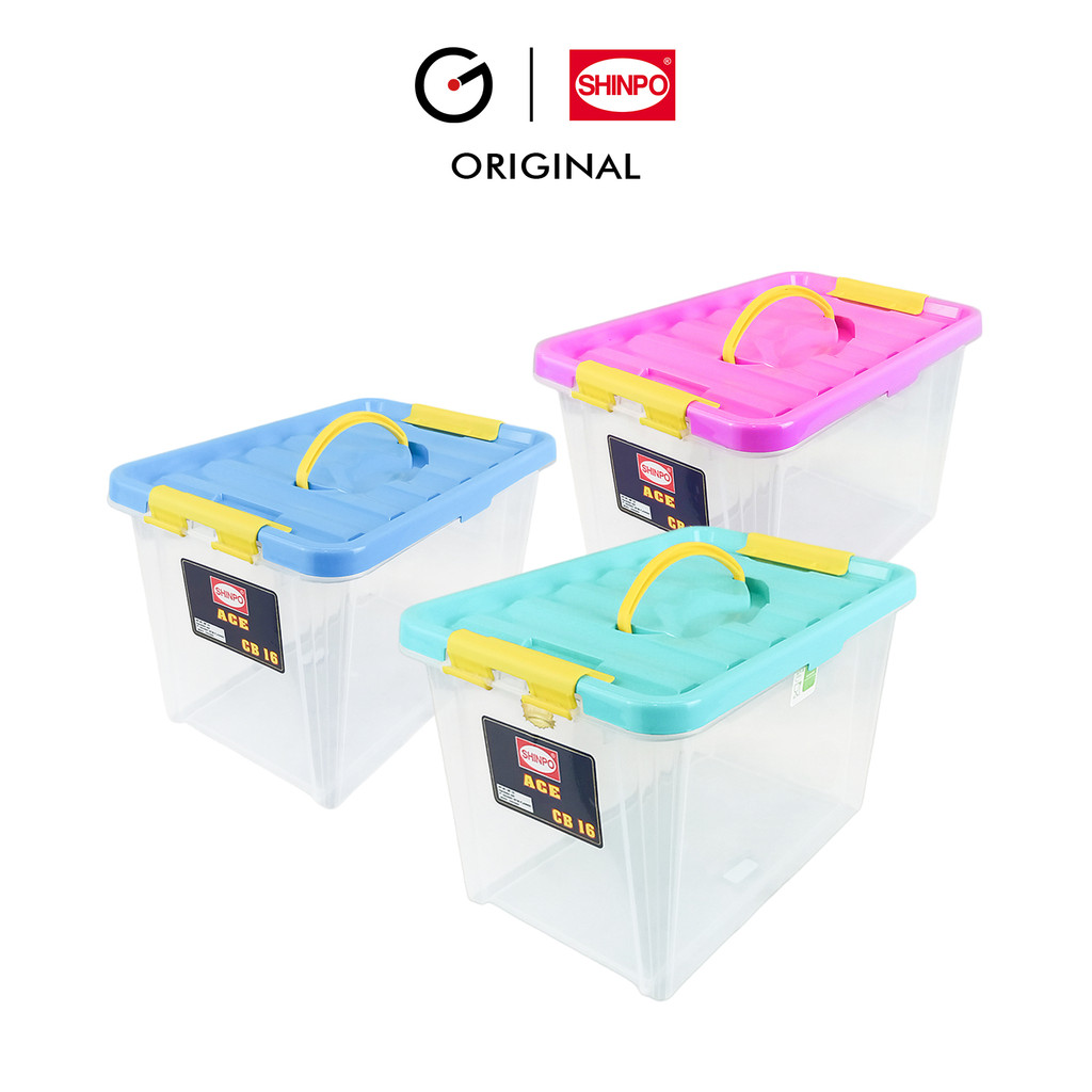 Jual SHINPO Ace Container Box Plastik with Lock Klip Pengunci 16 L ...