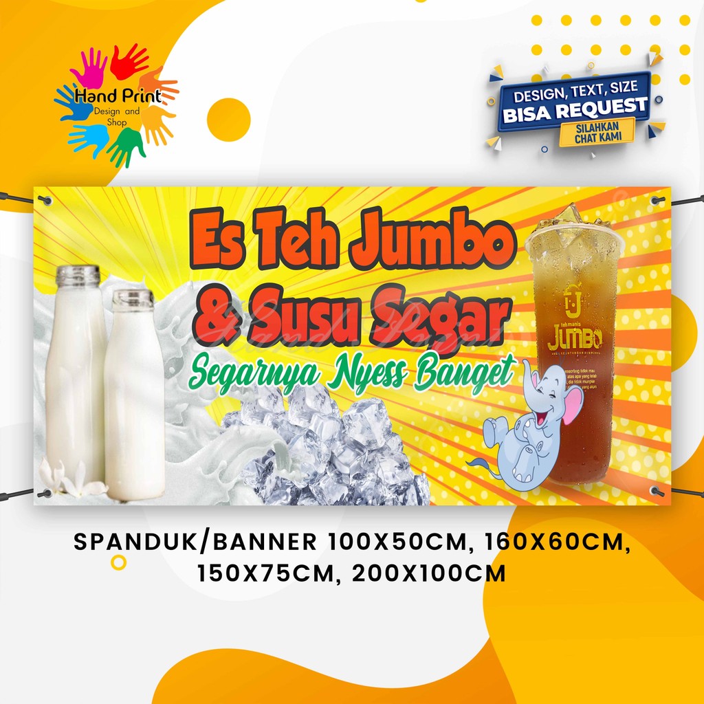Jual Cetak Spanduk Banner Jualan Es Teh Jumbo Dan Susu SEgar MMT ...
