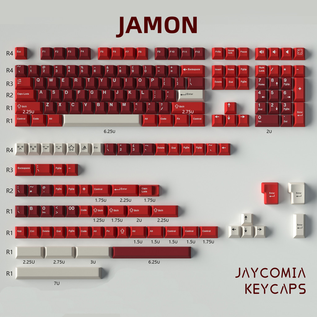 Jual GMK Jamon Keycaps PBT Double Shot Cherry Profile 173 keys/set For ...