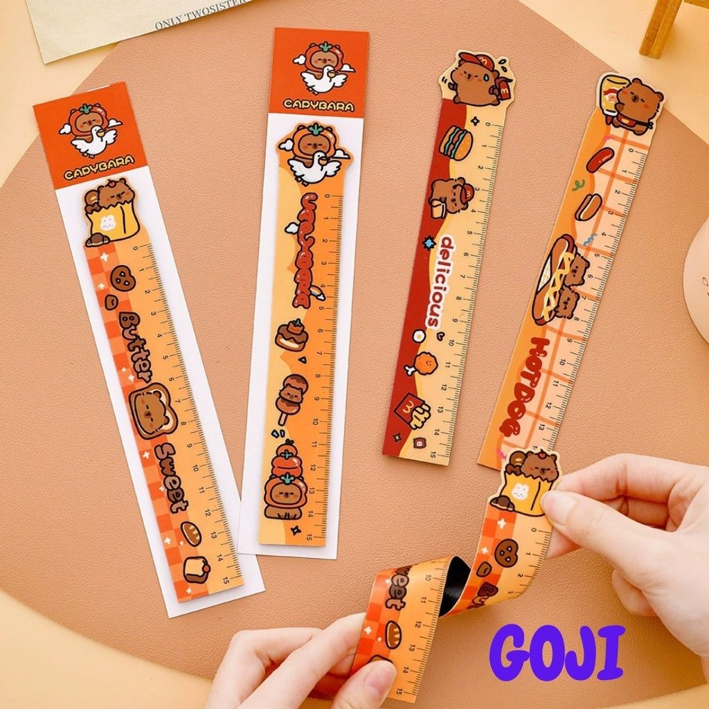 Jual GOJI Penggaris Karet Lentur Elastis Motif Capybara 15cm Lucu ...