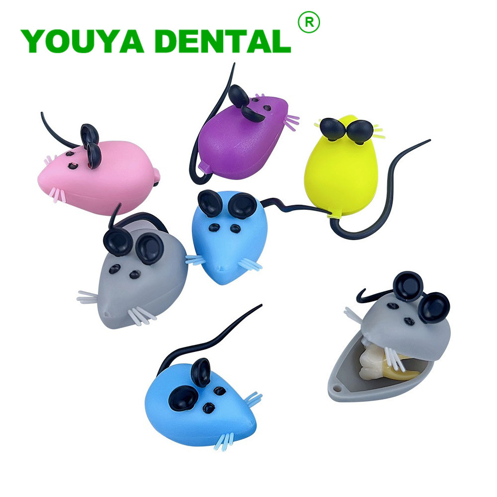 Jual 50pcs Kids Teeth Storage Box Mouse Shape Milk Teeth Baby Tooth Box ...