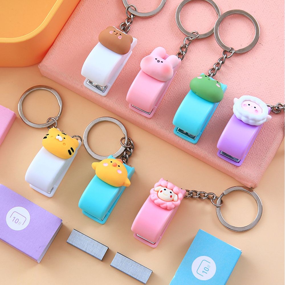 Jual Cartoon Cute Mini Stapler Portable No.10 Staples Binding Tools ...