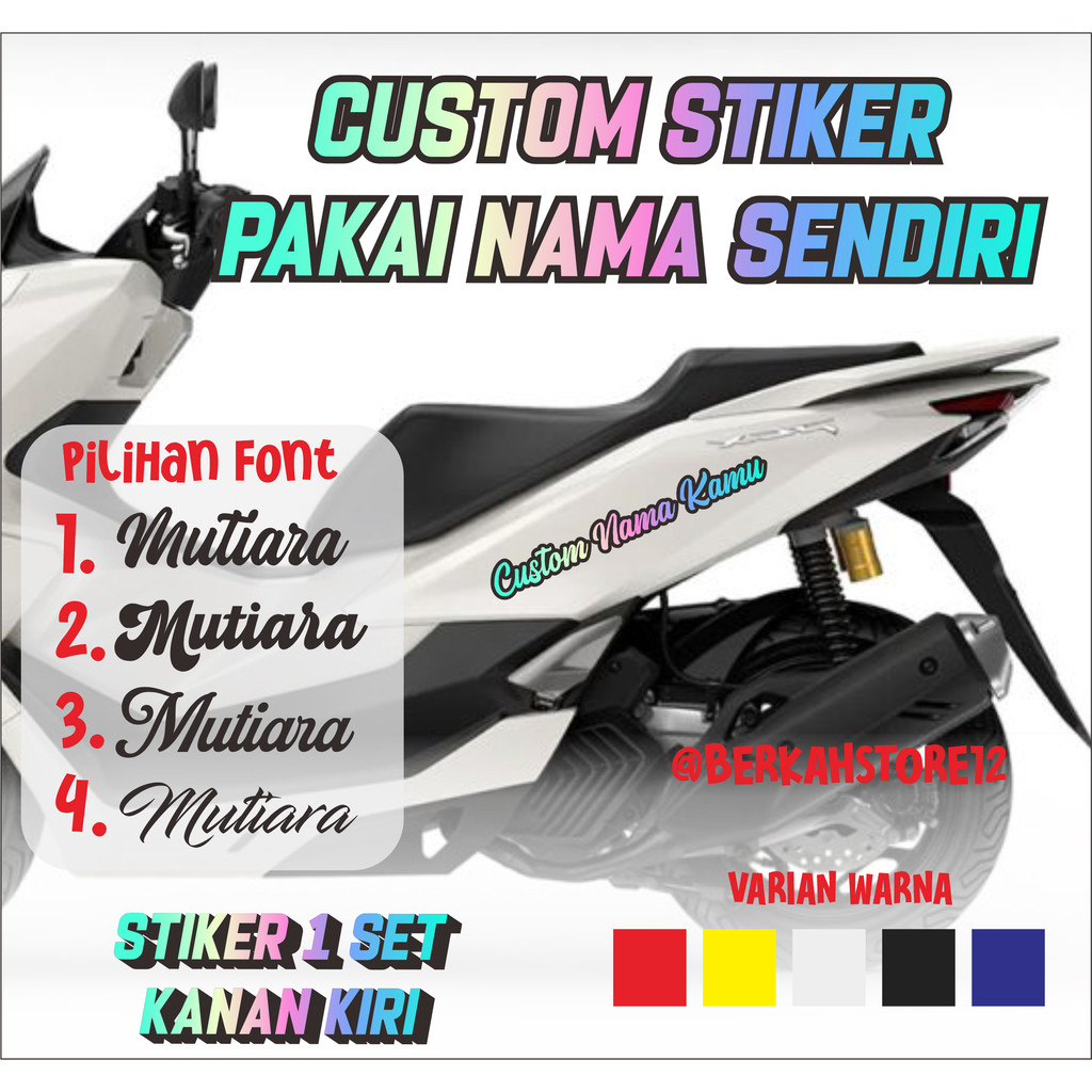Jual Stiker Custom Nama Stiker Cutting Nama Stiker Hologram Stiker nama ...