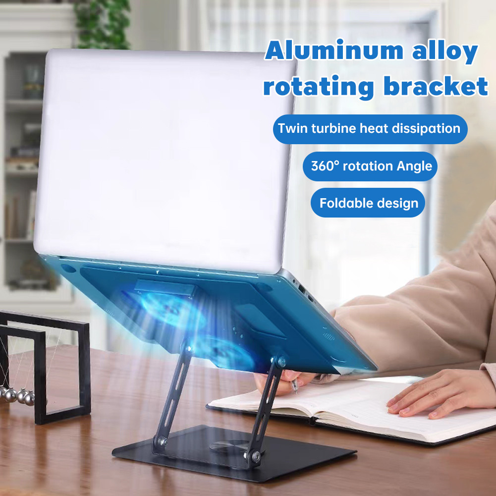 Jual [COD] Dudukan Laptop Baja Karbon Laptop Stand 360° Rotatable Bisa Dilipat Dengan Kipas ...