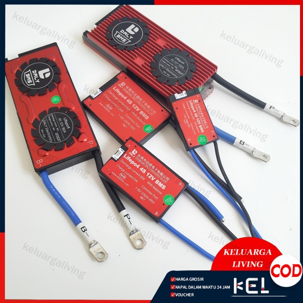 Jual BMS lifepo4 4S 60A merk DALY 4S 8S 16S 20S 50A 60A 80A 100A 40A 12V 24V 48V 60V/Smart BMS ...
