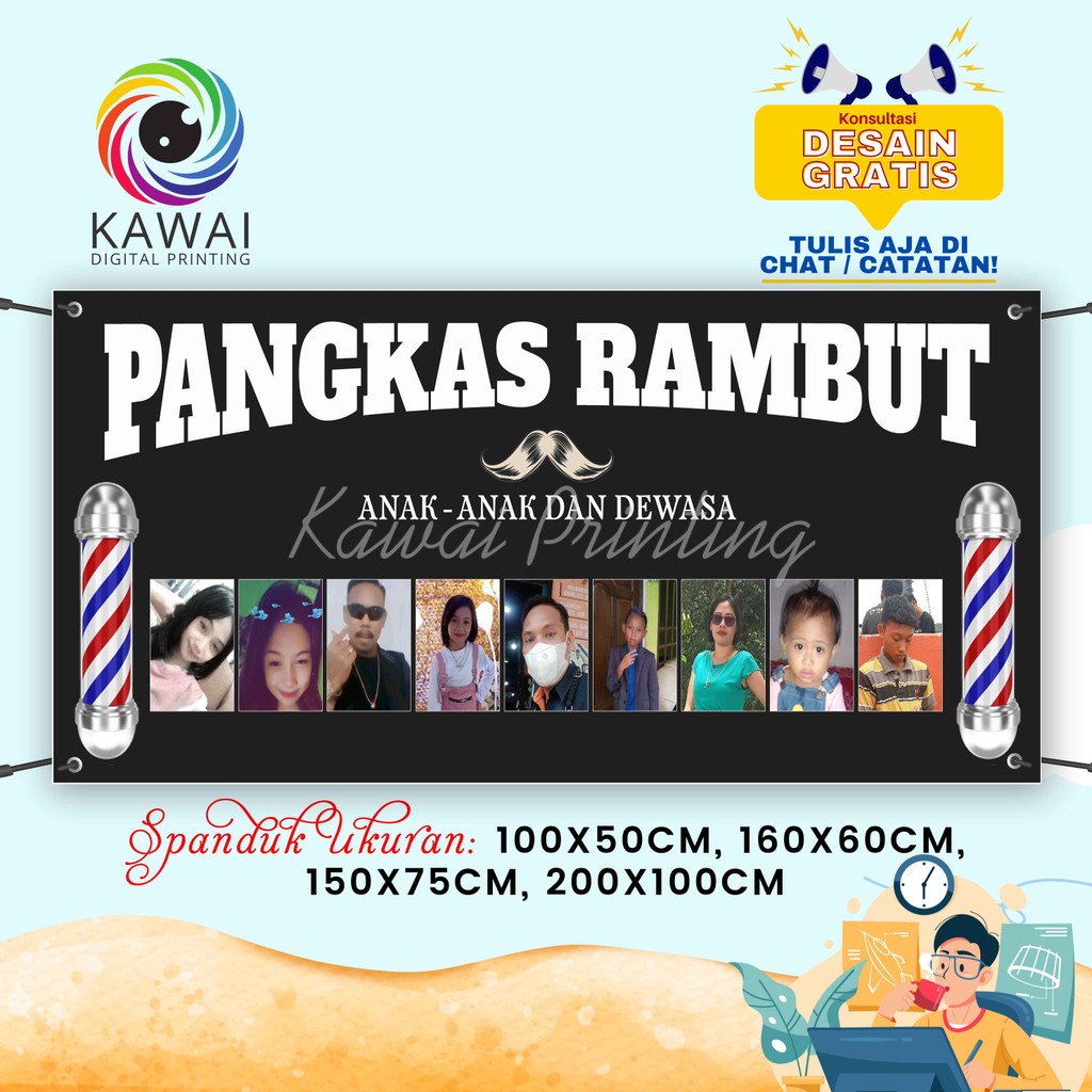 Jual Spanduk Banner MMT Pangkas Rambut Family Rekuest 200x100 Cm ...