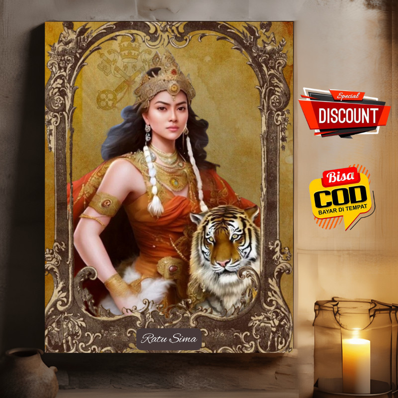 Jual Poster Ratu Sima Kerajan kalingga Hiasan Dinding Papan MDF ...