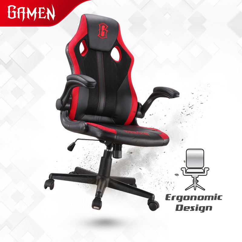 Jual GAMEN Gaming Chair Kursi Gamers Thronus Black + Red Premium ...