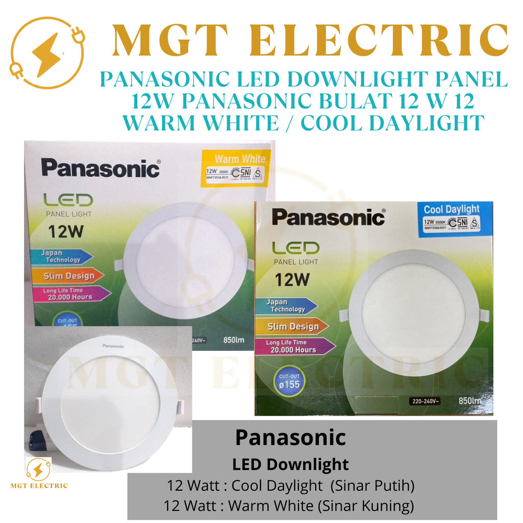 Jual PANASONIC LED DOWNLIGHT PANEL 12W PANASONIC BULAT 12 W 12 Watt 12 WATT | Shopee Indonesia