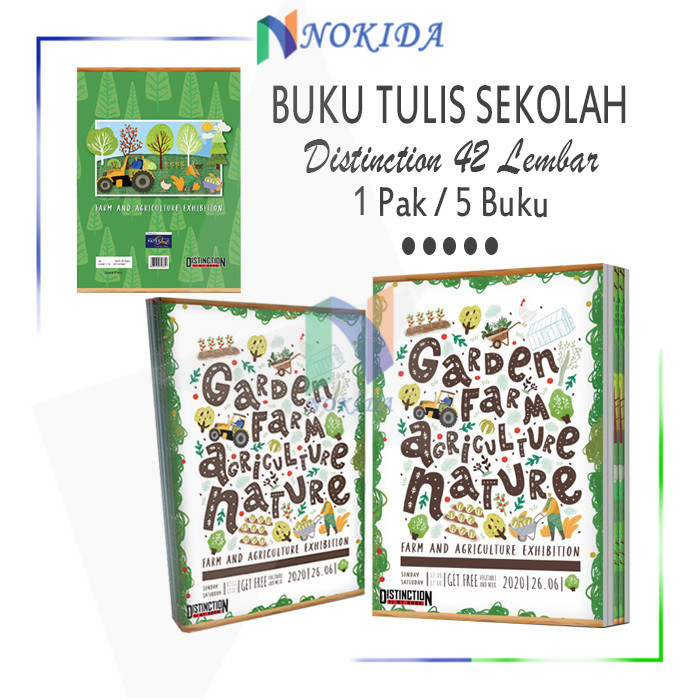 Jual Nokida Buku Tulis Distinction 1 Pak 42 Lembar [Isi 5 Buku] / Buku ...