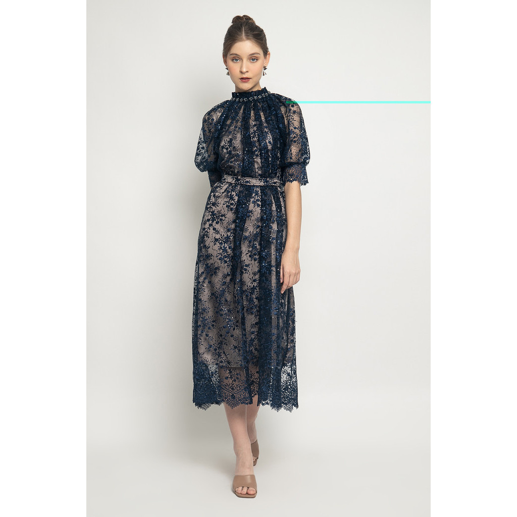 Jual ATELIER MODE Embroidered Tulle Cocktail Midi Dress Oddesa | Shopee Indonesia