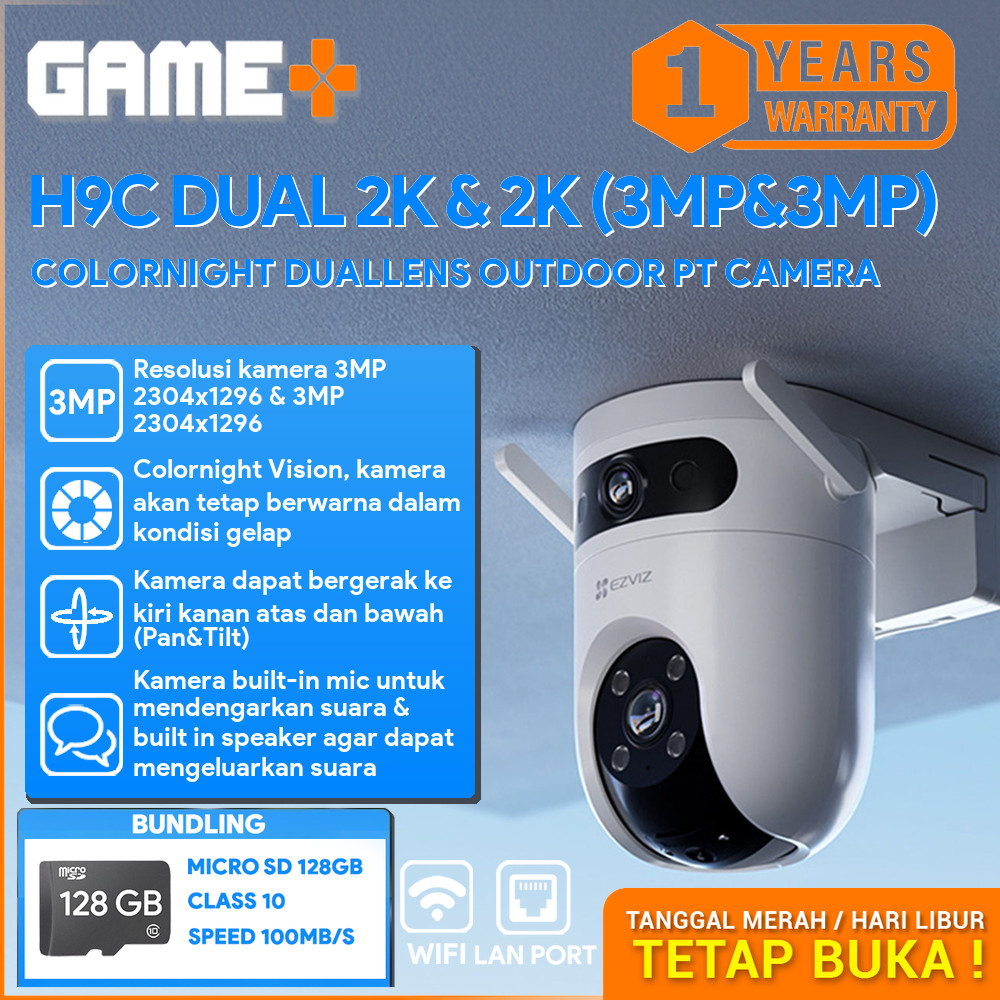 Jual EZVIZ H9C DUAL 2K & 2K (3MP&3MP) COLORNIGHT DUALLENS OUTDOOR PT ...
