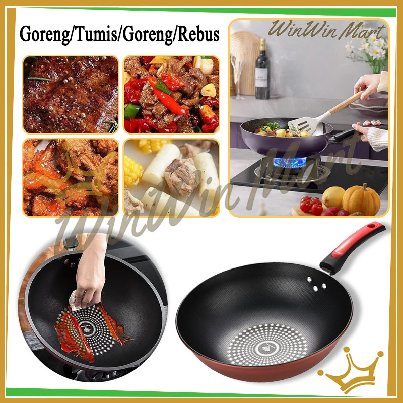 Jual Wajan Teflon Diamond 32cm/Panci Batu Wajan Penggorengan Bottom ...