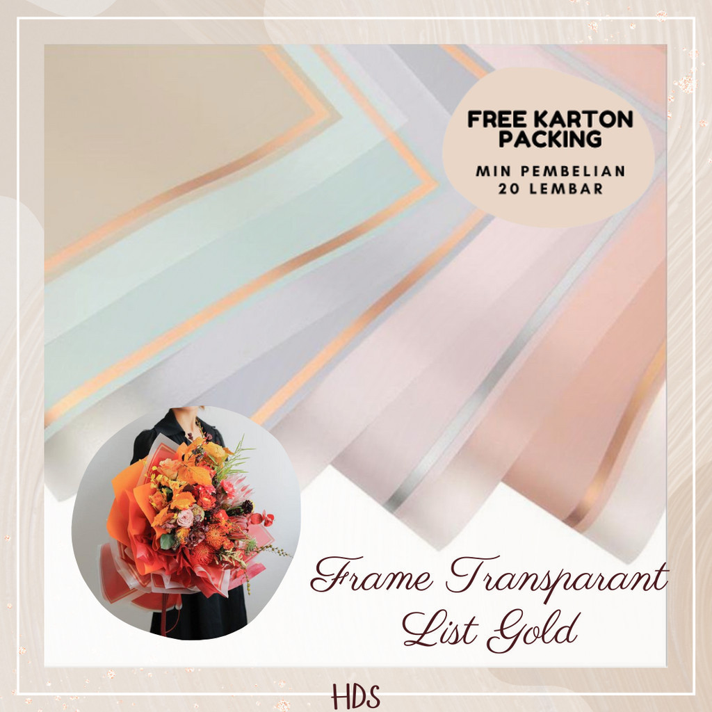 Jual [5 LEMBAR] KERTAS CELLOPHANE FLOWER WRAPPING PAPER VARIAN FRAME ...