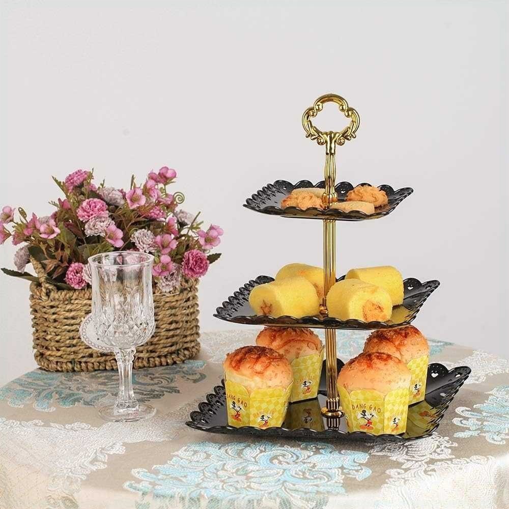 Jual MUQGEW Rak Kue Susun 3 Tingkat Detachable Plate Cake Stand Display ...