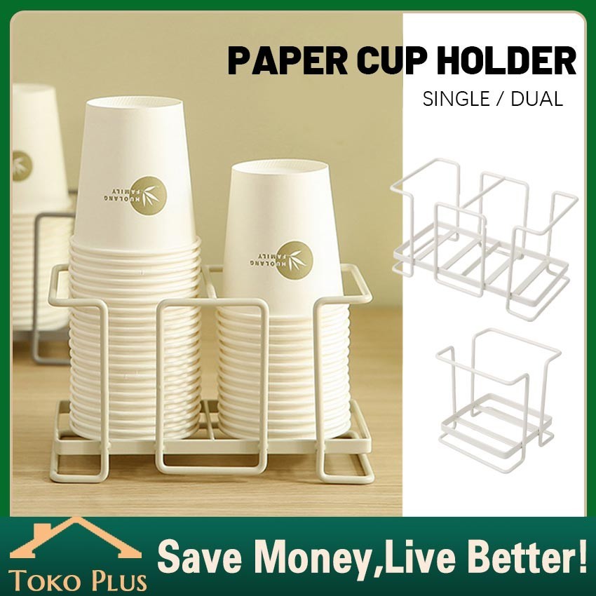 Jual Rak Cup Holder Dispenser Paper Cup Organizer 1/2 Slot Tempat Gelas ...