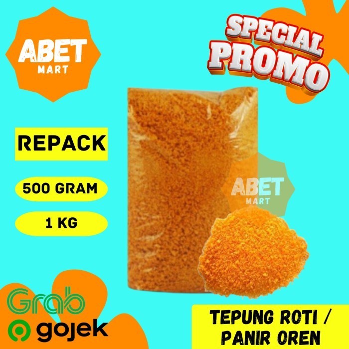 Jual Tepung Roti Orange Repack 500Gr 1Kg - Jingga Oren Bread Crumbs 500 ...